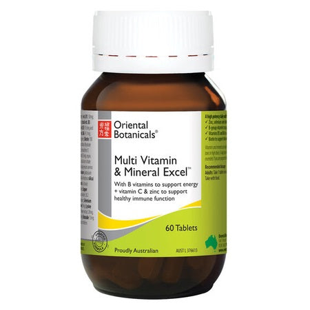 Oriental Botanicals Multi Vitamin & Mineral Excel 60Tabs Complex